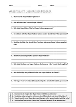 Übung zum Thema "Roger Federer" | Unterricht.Schule